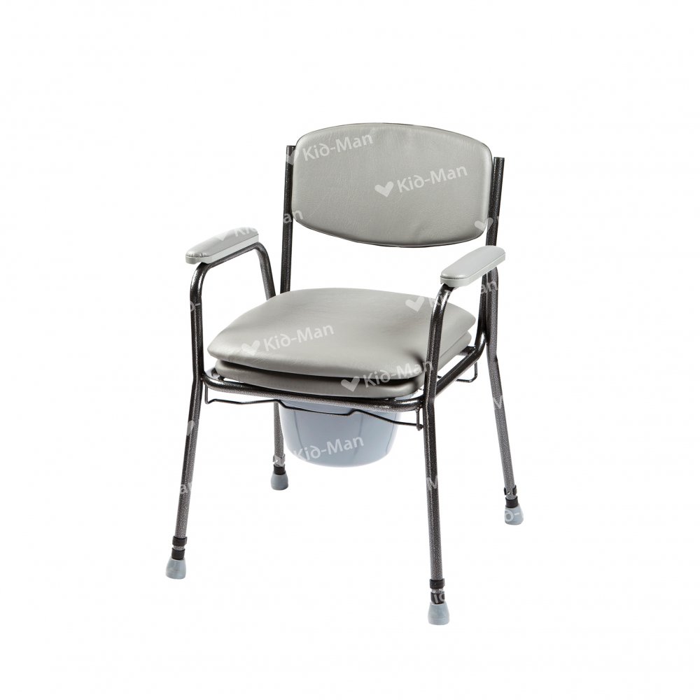 Tualetes krēsls ar polsterētu sēdekli, 04-7400, cilvēkiem ar svaru līdz ...